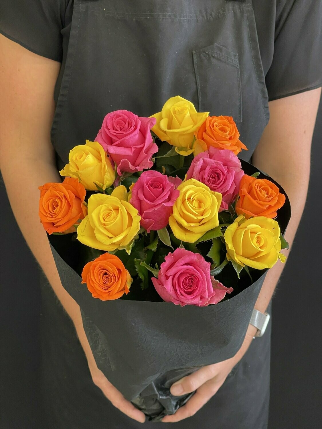 12 Bright Mix Roses | Jenny Burke Florist | Florist Ballarat | Same day ...
